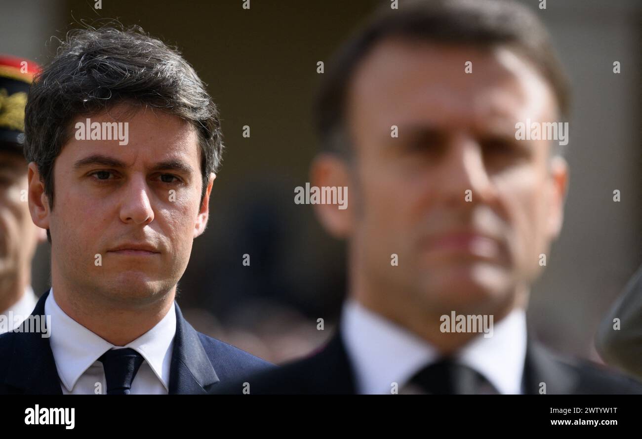 French Prime Minister Gabriel Attal and French President Emmanuel ...