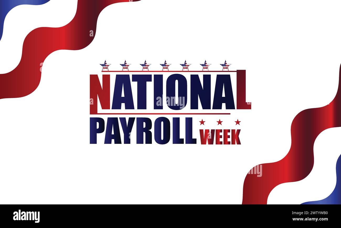 National Payroll Weektext with usa flag illustration design Stock ...