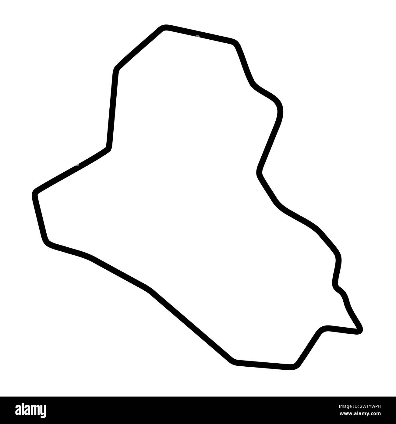 Iraq Country Outline Iraq Solid Country Outline Silhouette, Black And