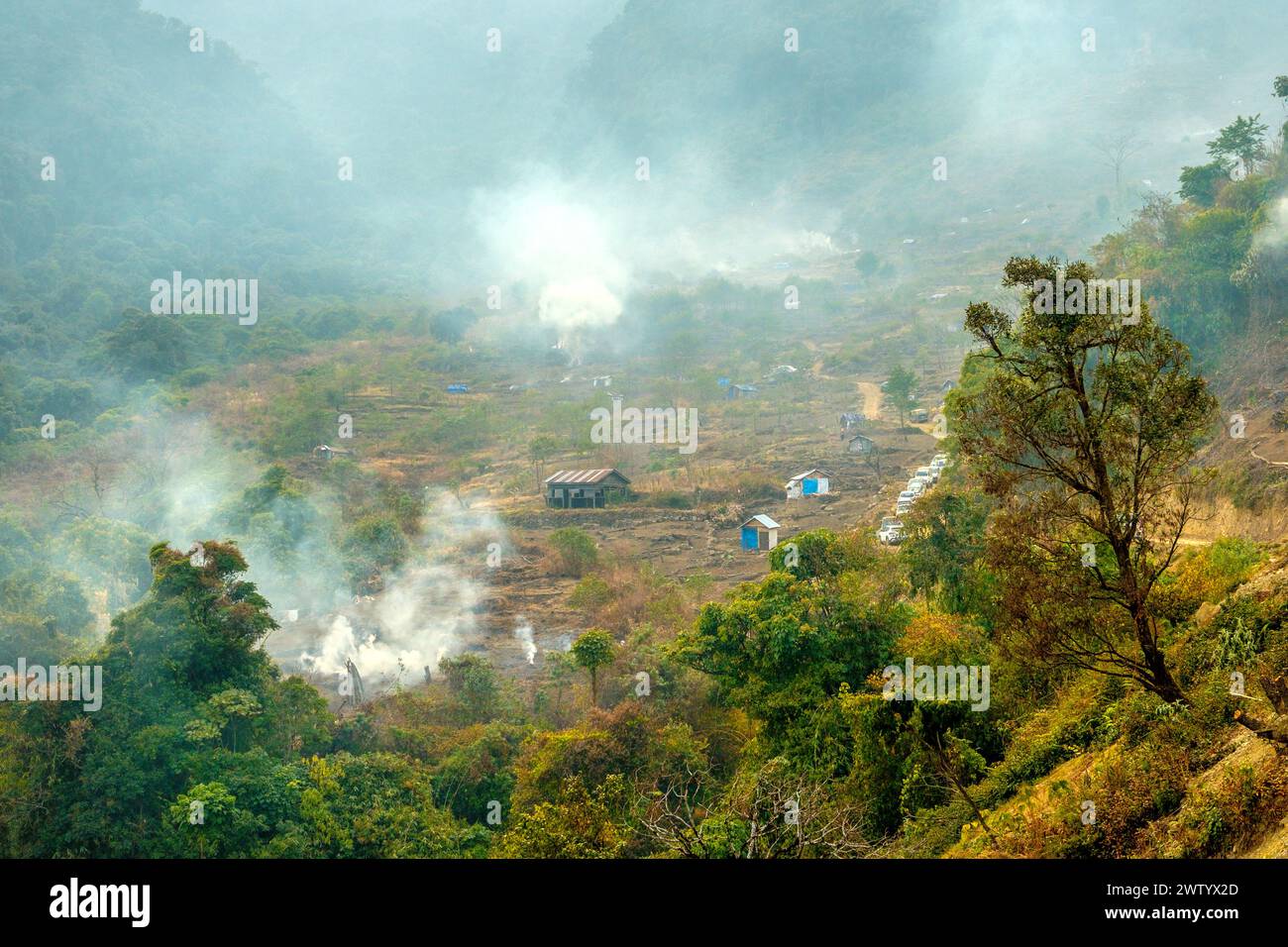 Land being cleared for agriculture in Nagaland, North East India Stock ...
