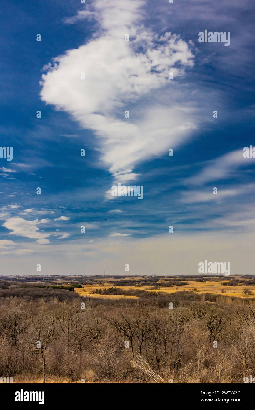 View from stone observation tower built by the CCC in Pilot Knob State ...
