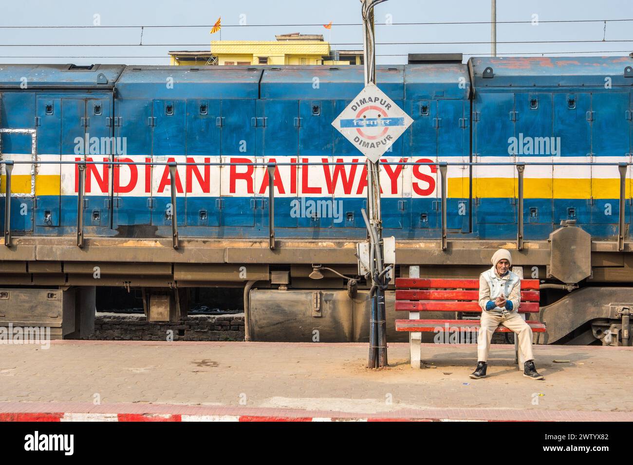 An Indian Railways locomotive at Dimapur railway station, North East ...