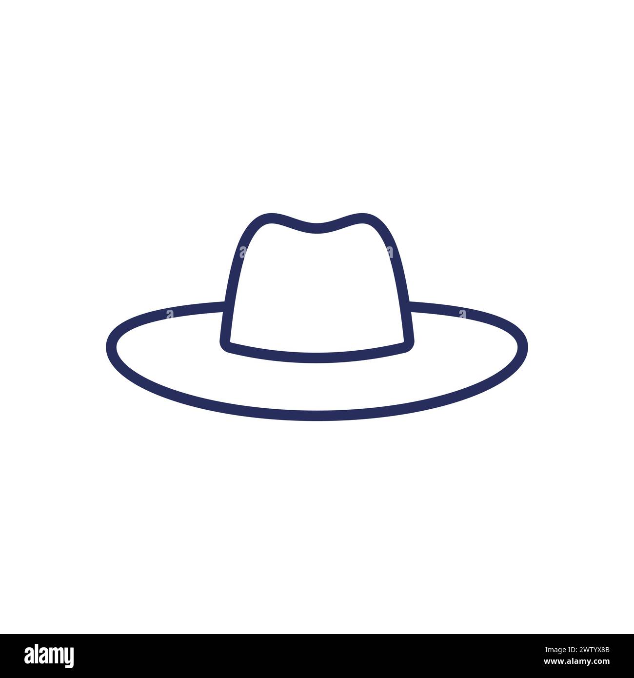 hat with wide brim line icon on white Stock Vector Image & Art - Alamy