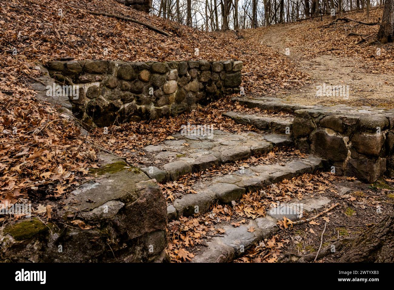 Stone structure, one of two next to the amphiteater style built by the ...