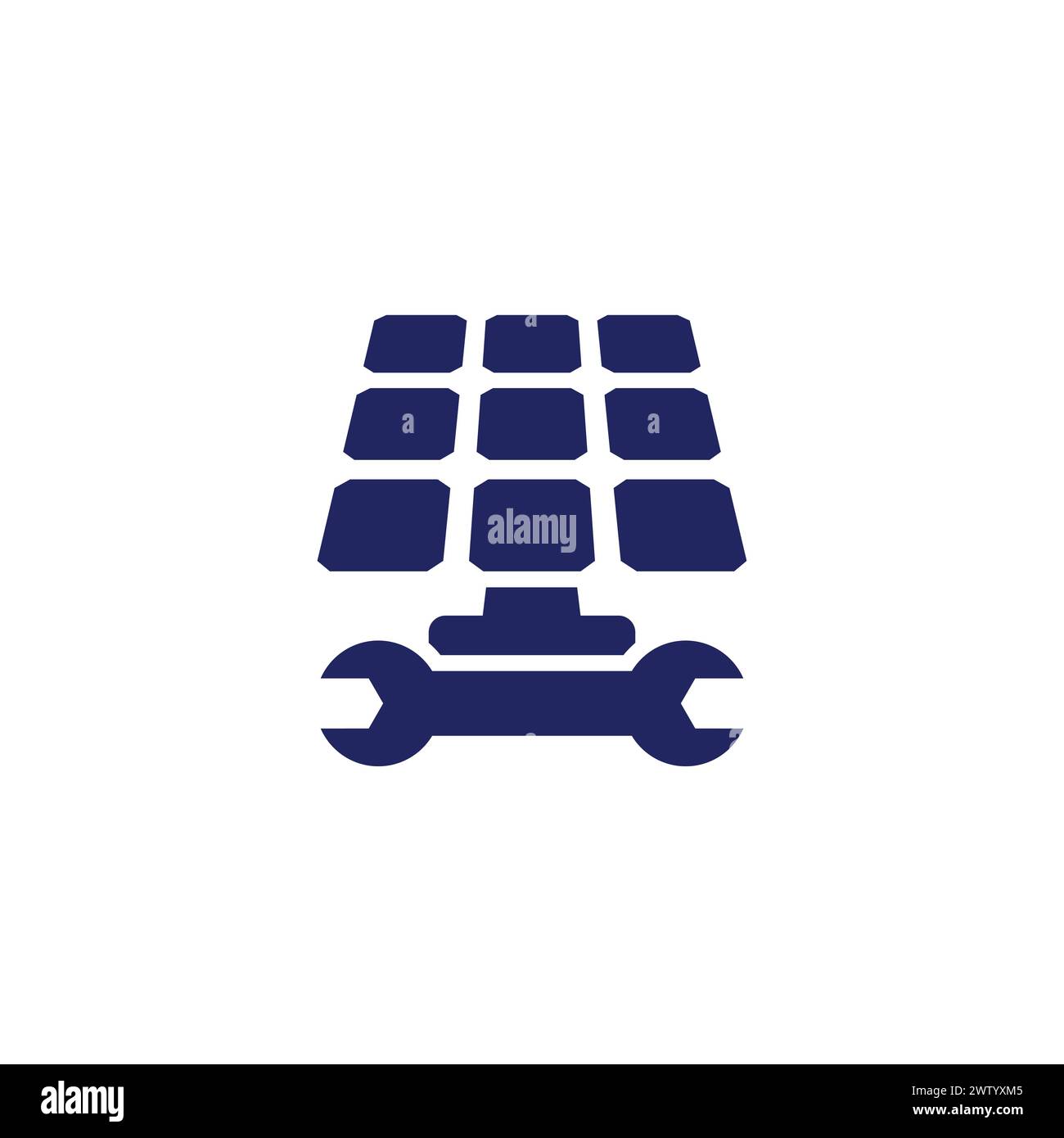 Solar panel installation icon with a wrench Stock Vector Image & Art ...