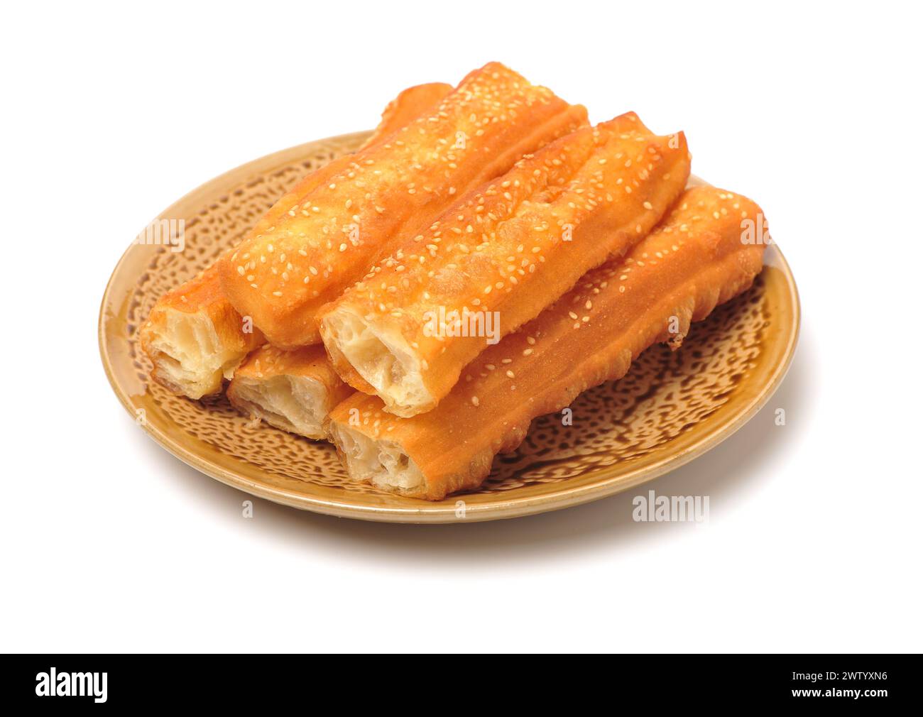 Chinese Fritters on white background Stock Photo - Alamy