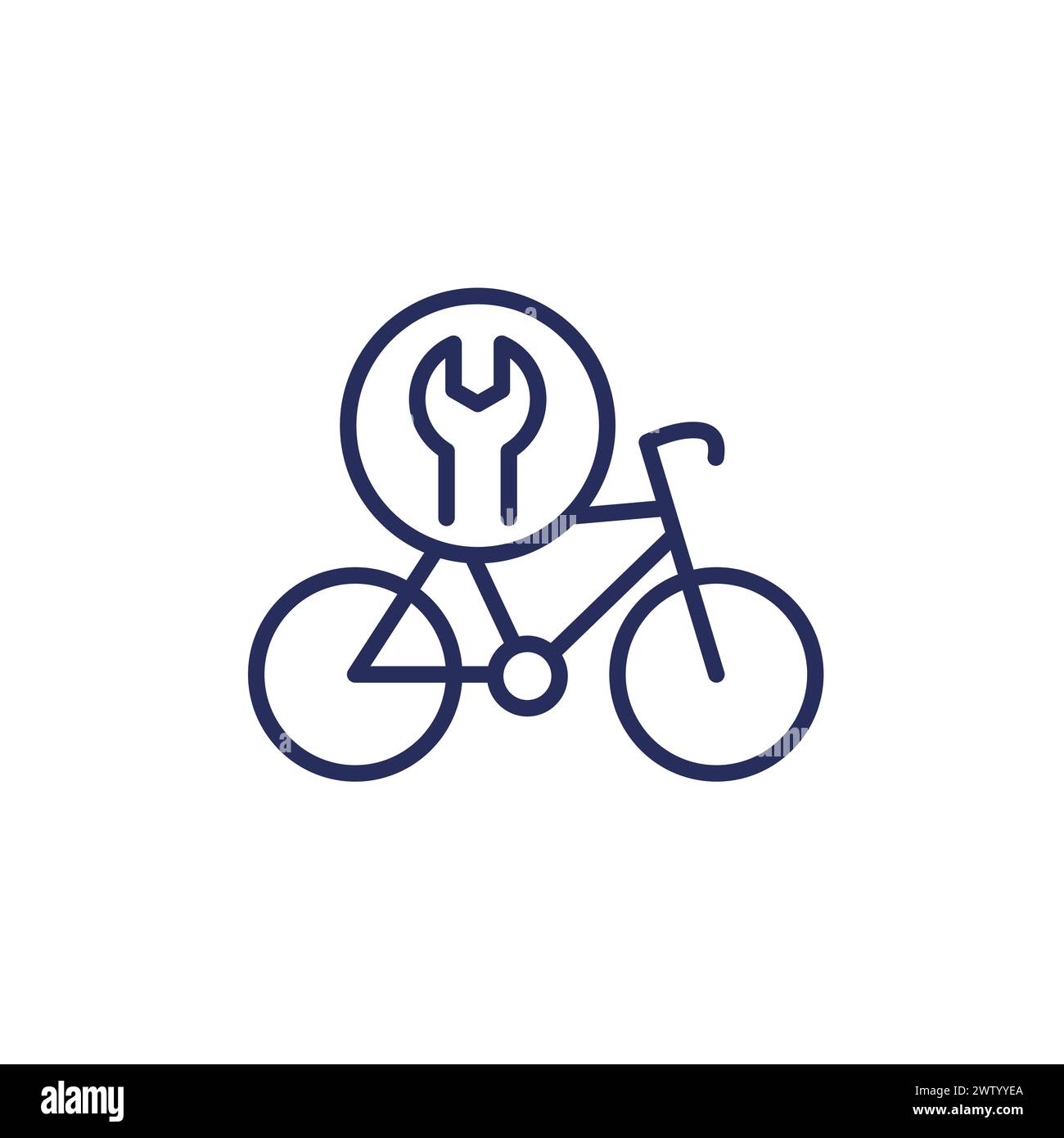 White line bicycle repair service hi-res stock photography and images ...