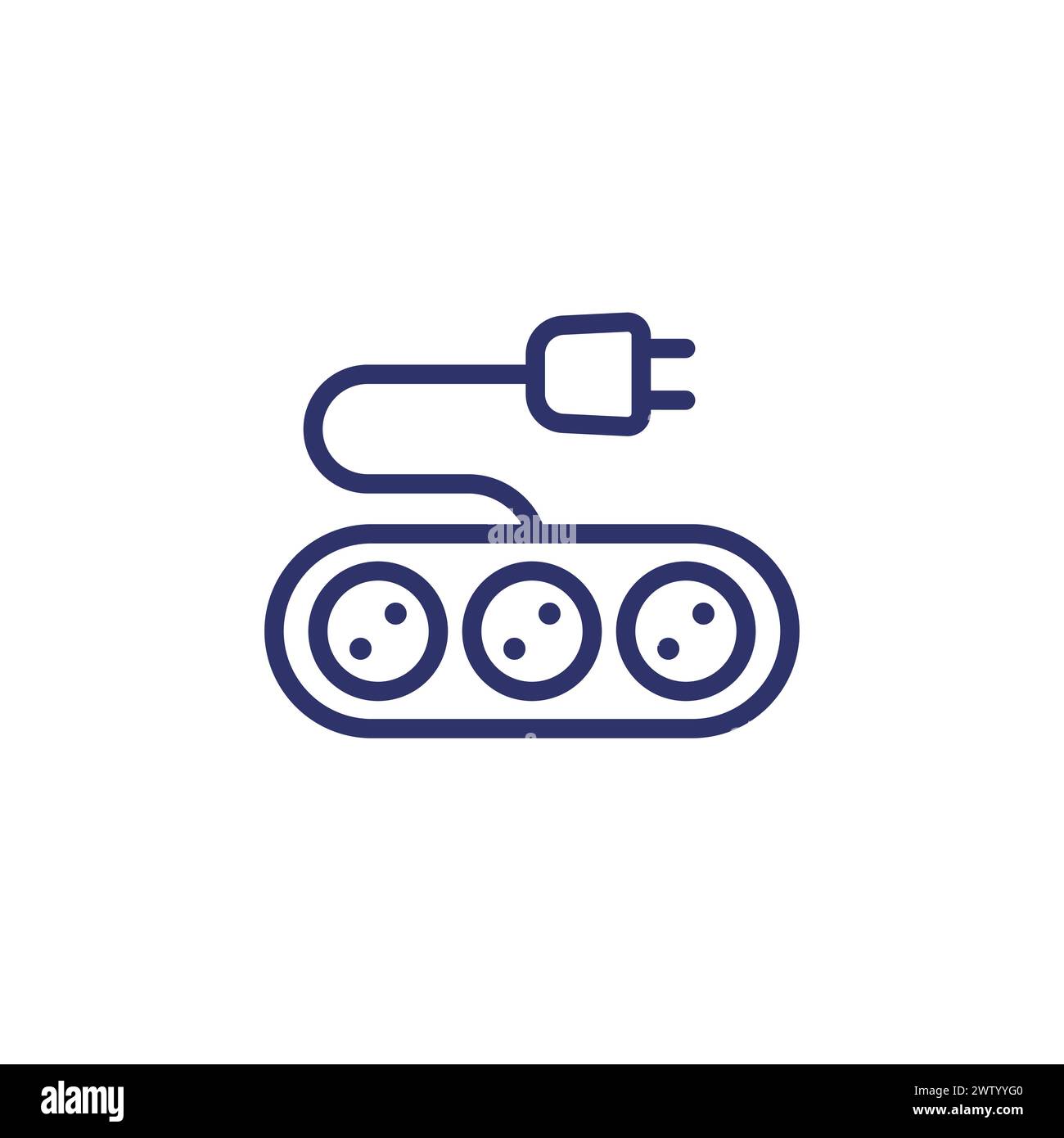 power strip line icon, surge protector vector Stock Vector Image & Art ...