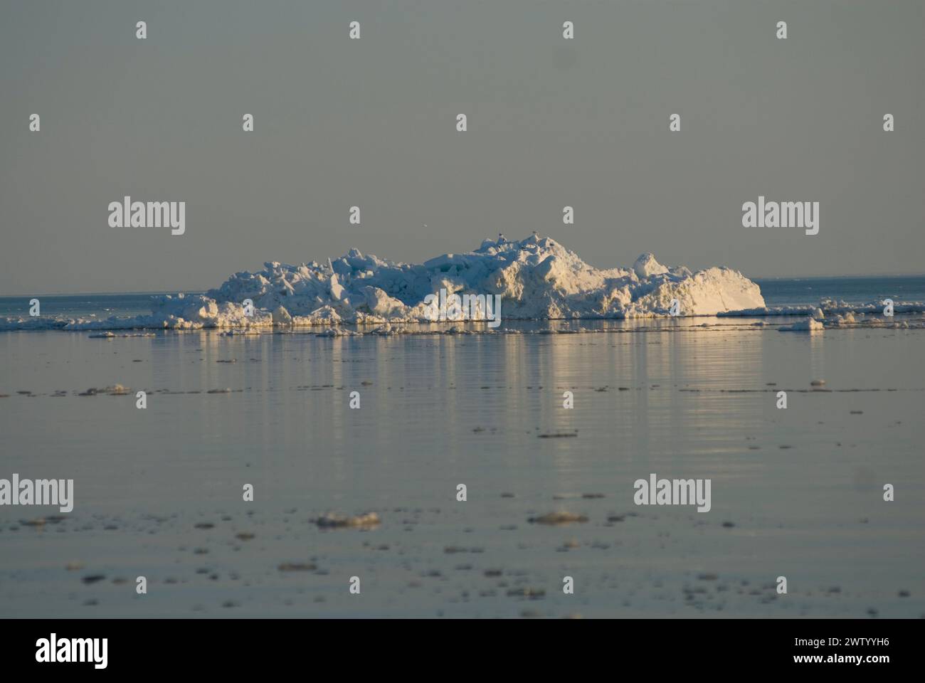 Seascape open lead rough pack ice over the Chukchi sea in springtime ...