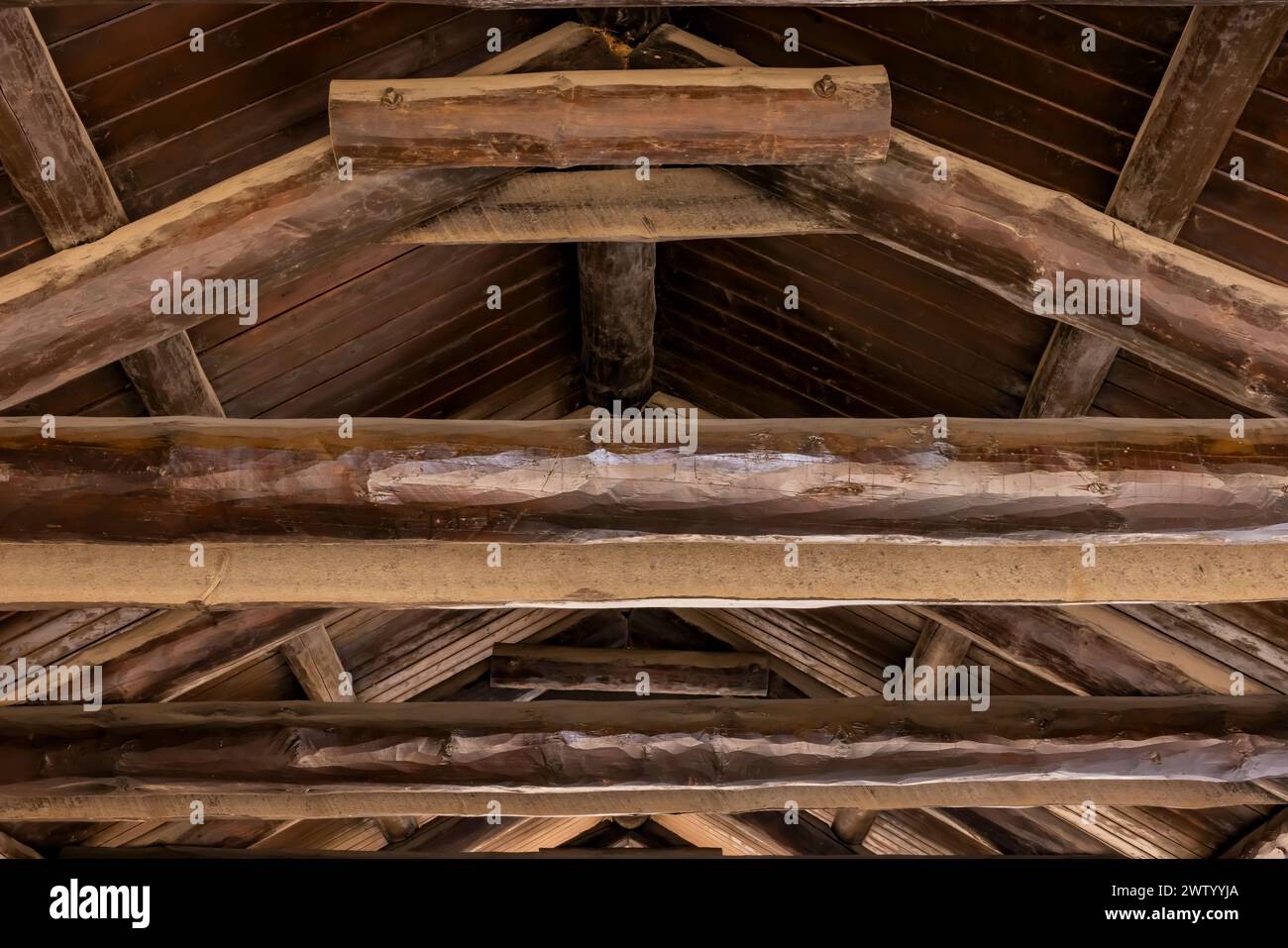 Rustic picnic shelter build in the 1930s by the CCC in Pilot Knob State ...