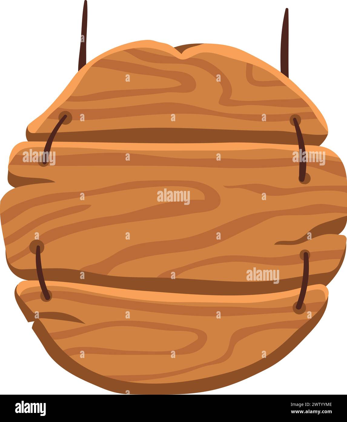 Round plank board. Empty cartoon wooden sign Stock Vector Image & Art ...