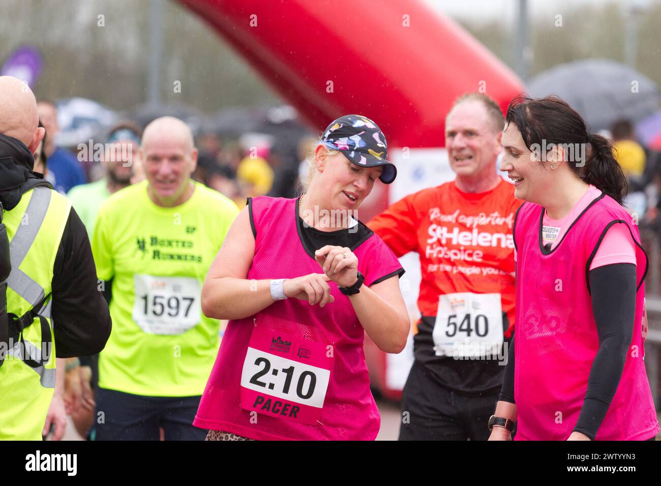 Runners after completing the Colchester half marathon in 2024. The run ...