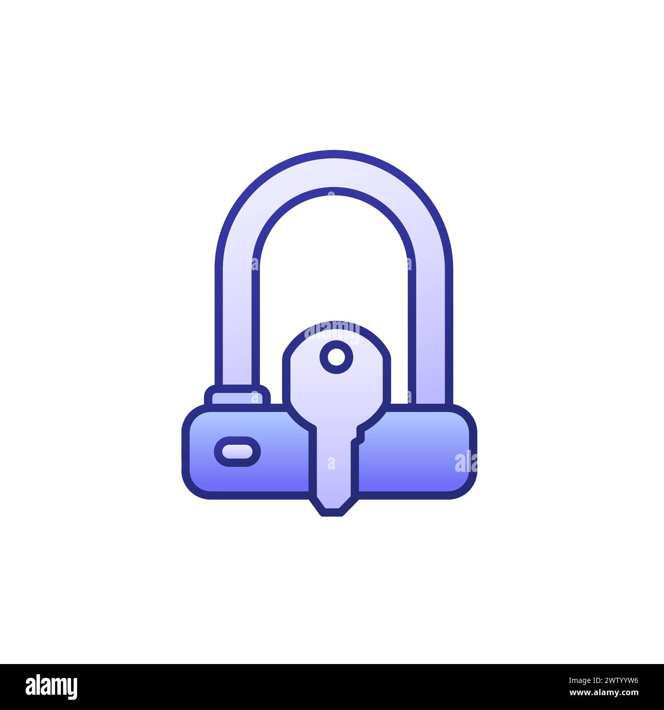 Bicycle U-Lock and a key icon with outline Stock Vector Image & Art - Alamy