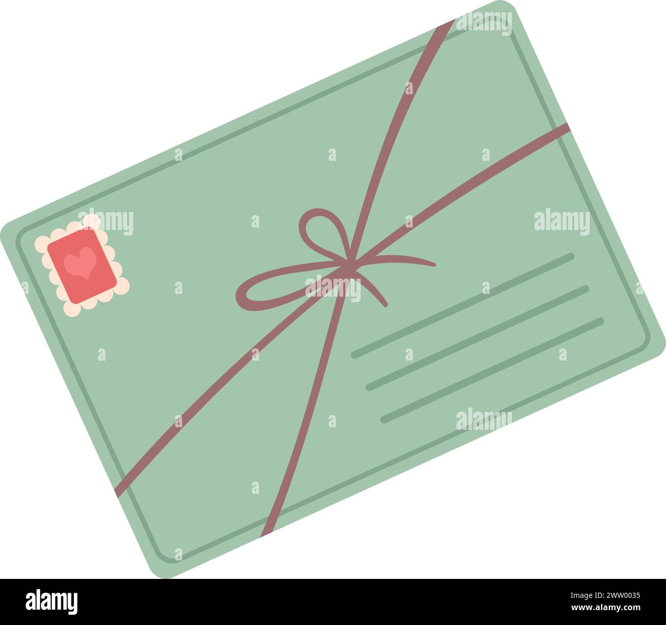 Love letter. Paper mail. Cute craft envelope Stock Vector Image & Art ...