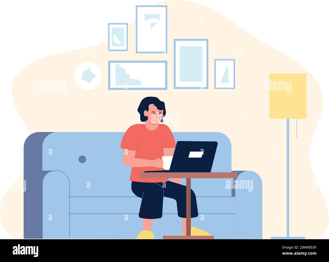 Woman programmer working remote Cut Out Stock Images & Pictures - Alamy