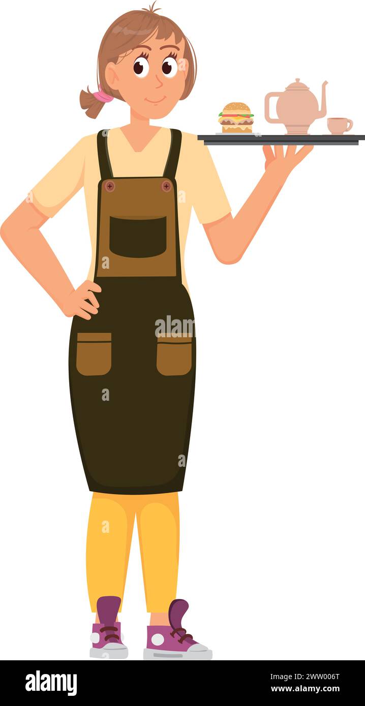 Cartoon waitress hi-res stock photography and images - Alamy