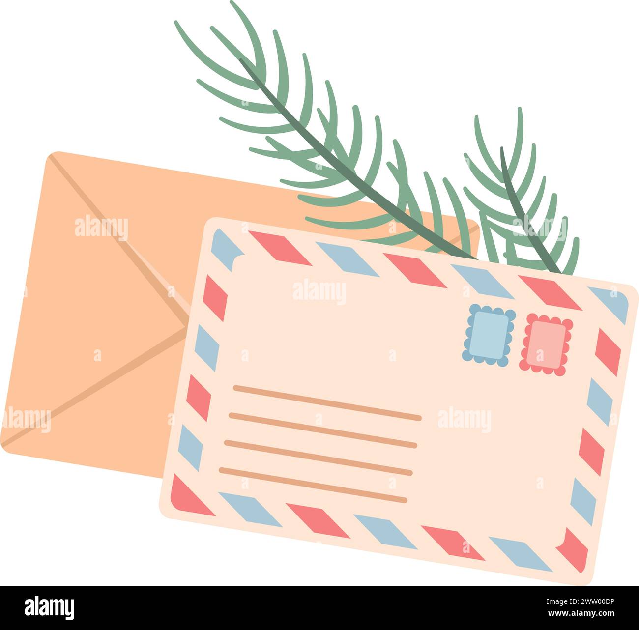 Cute vintage paper envelopes. Air mail letter Stock Vector Image & Art ...