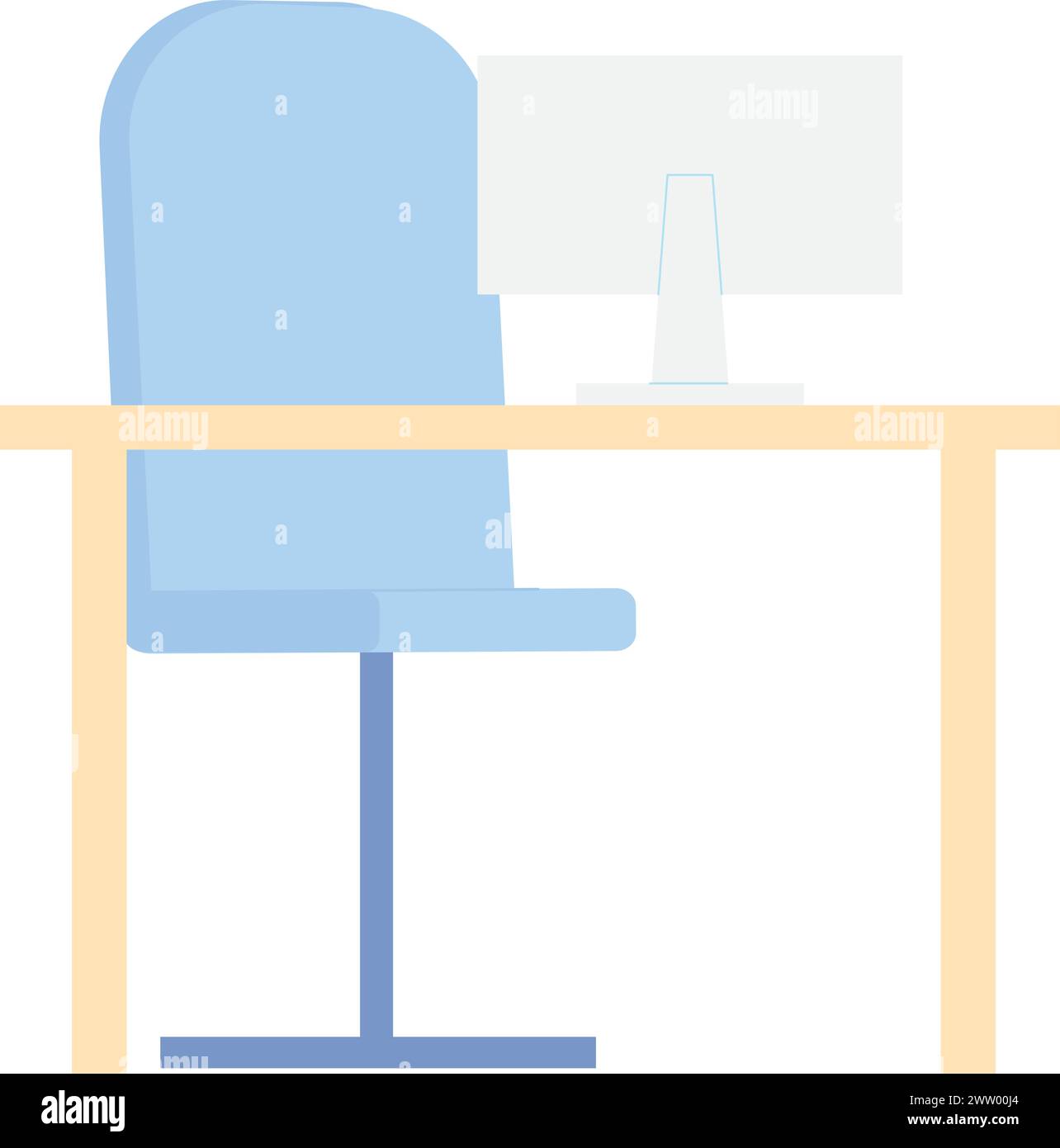 Empty desk front view Stock Vector Images - Alamy