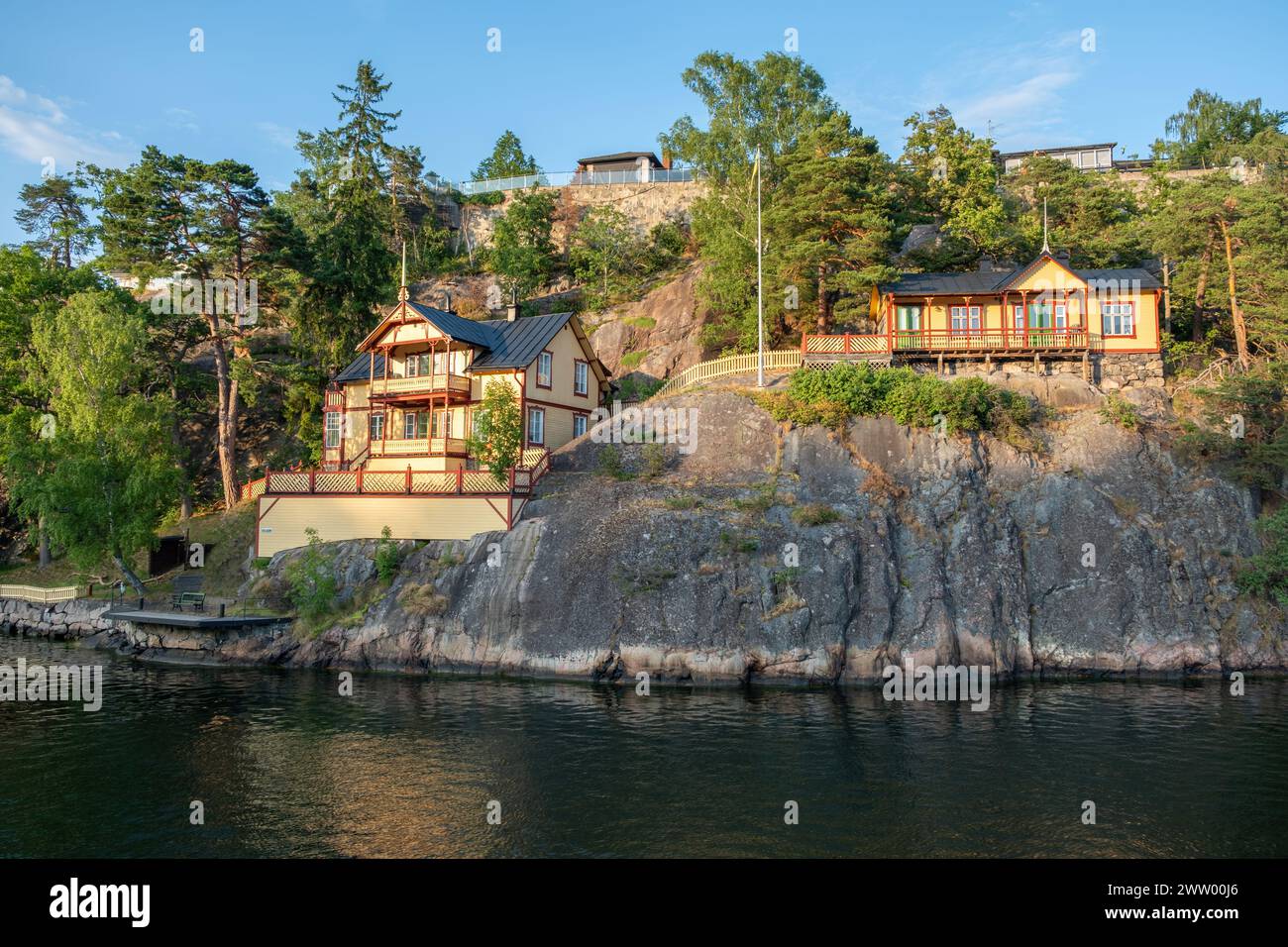 Traditional luxury villa at seaside of Sandhamn, Archipelago, Stockholm ...