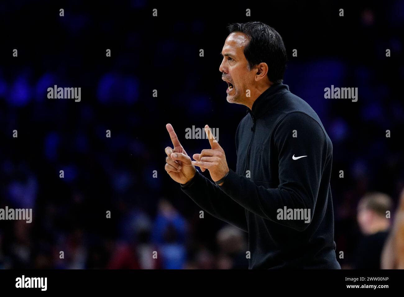 Miami Heat head coach Erik Spoelstra during the first half of an NBA ...