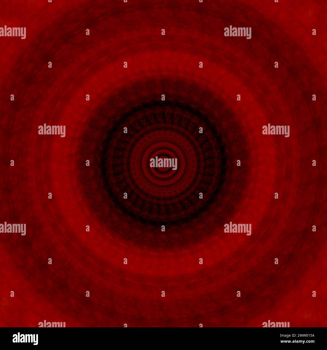 Red mandala with black hole. The dabbing technique near the edges gives ...