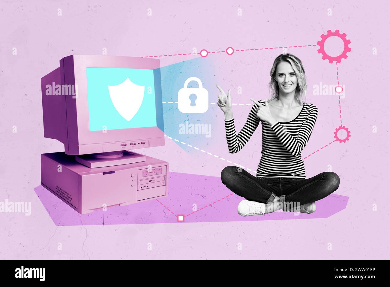 Lady computer old vintage hi-res stock photography and images - Alamy