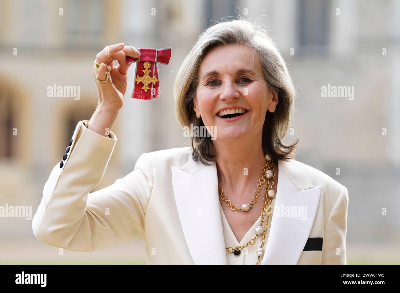 Mary Portas after being made an Officer of the Order of the British ...