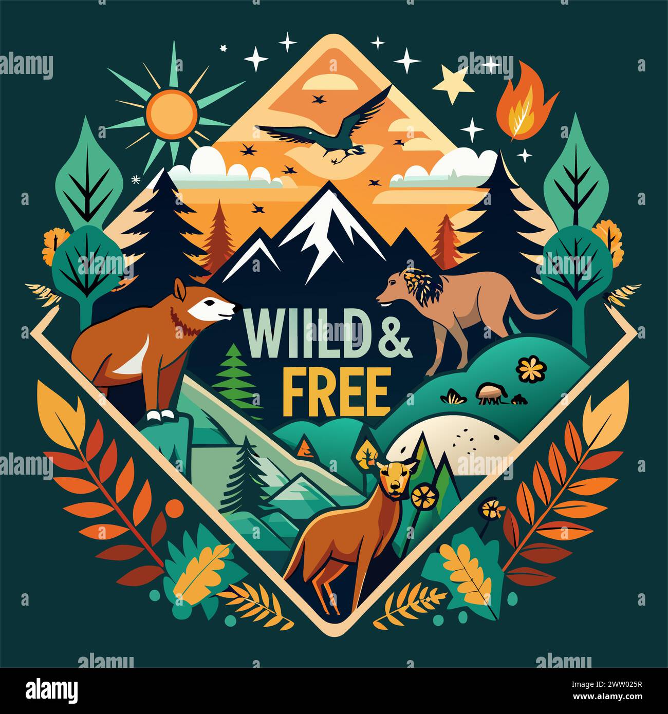 Wild and Free Channel your inner adventurer with a design featuring ...
