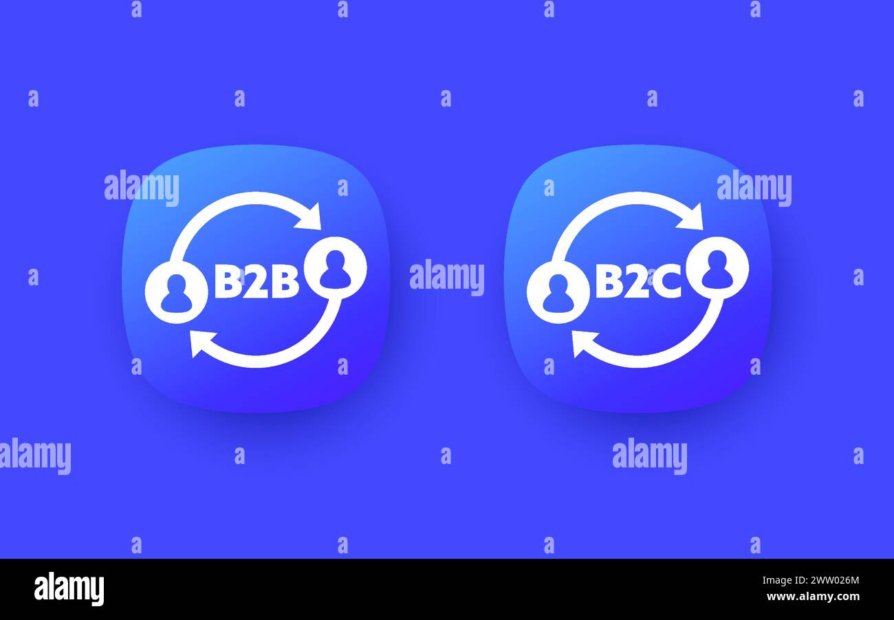b2b and b2c icons, vector Stock Vector Image & Art - Alamy