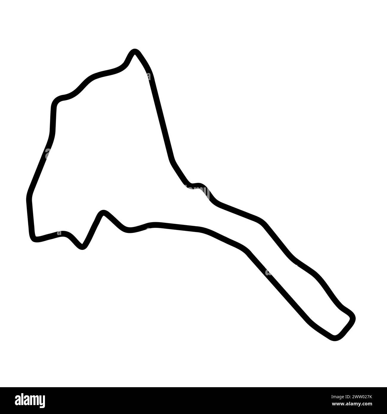 Eritrea country simplified map. Thick black outline contour. Simple ...
