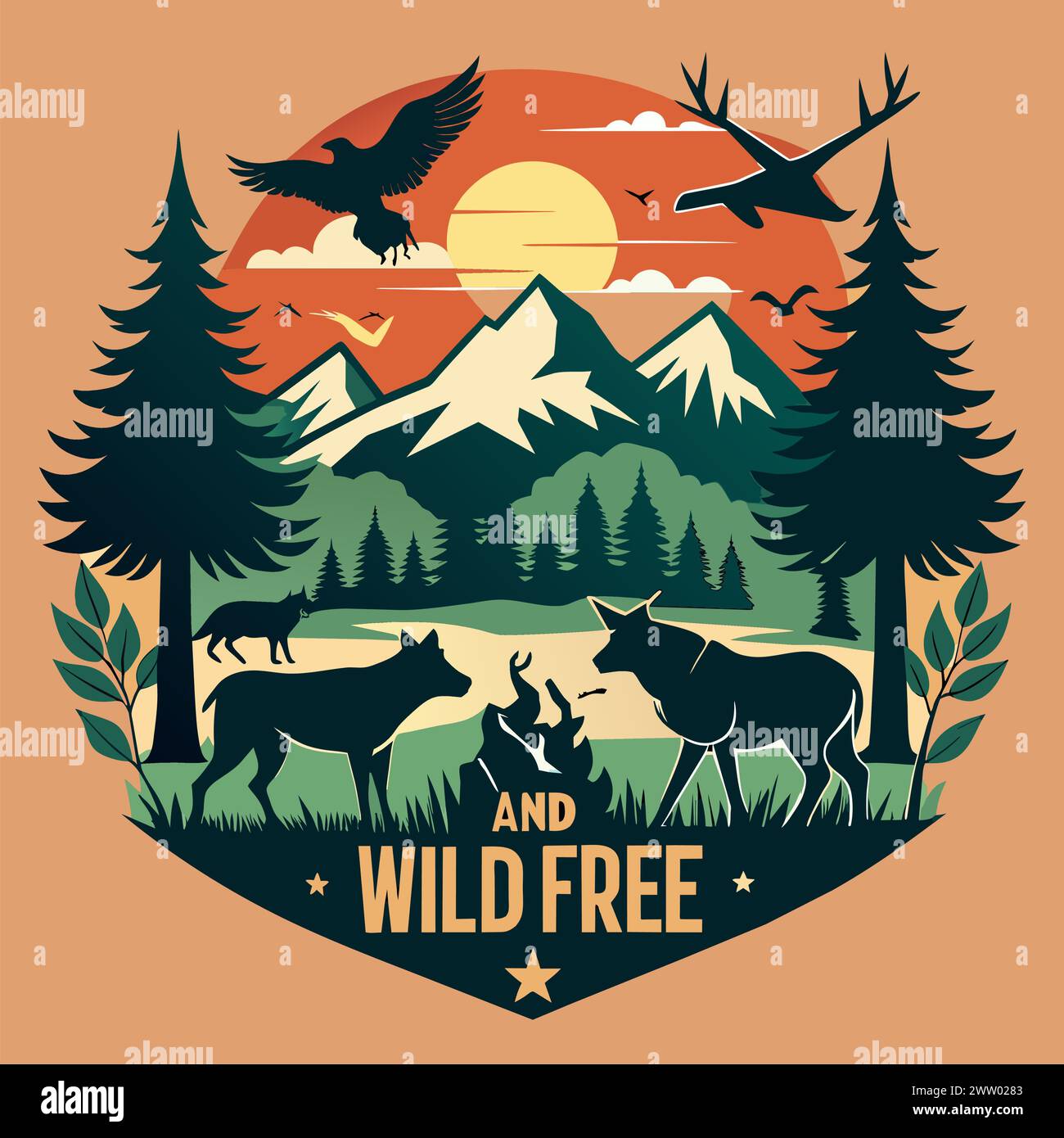 Wild and Free Channel your inner adventurer with a design featuring ...