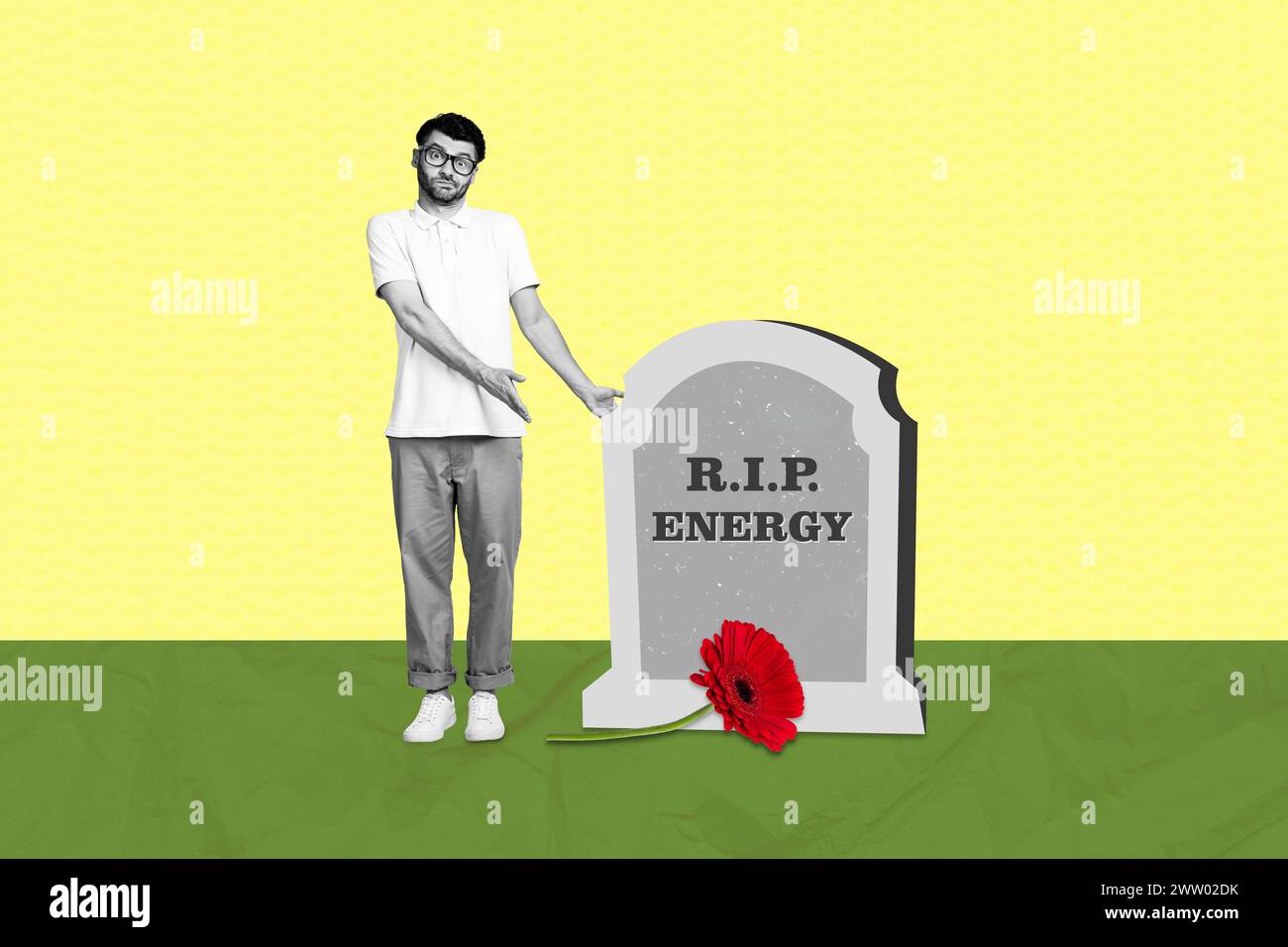 Composite trend artwork sketch image 3D photo collage of black white ...