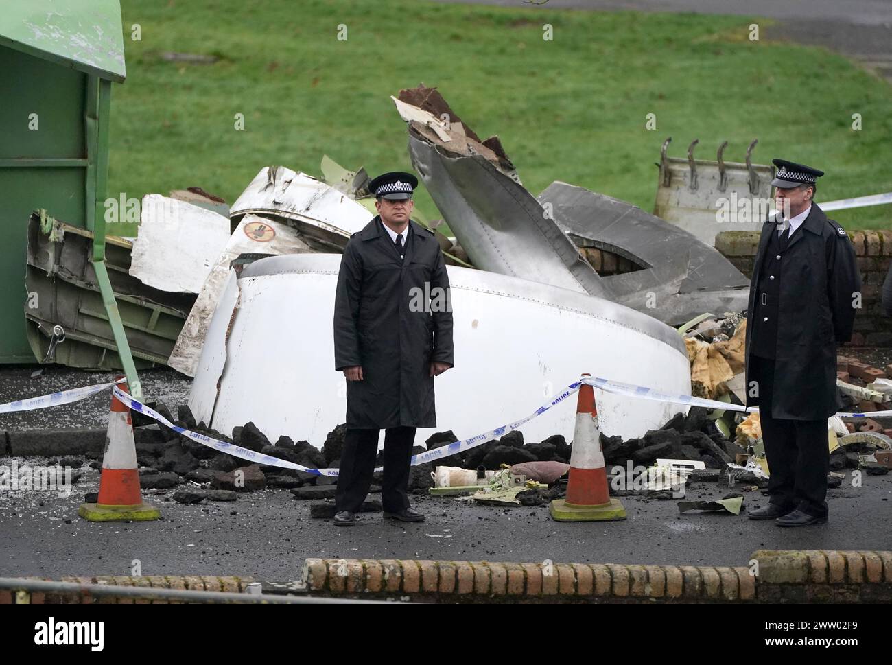 A view of the set in Bathgate, Lothian during filming for an upcoming ...