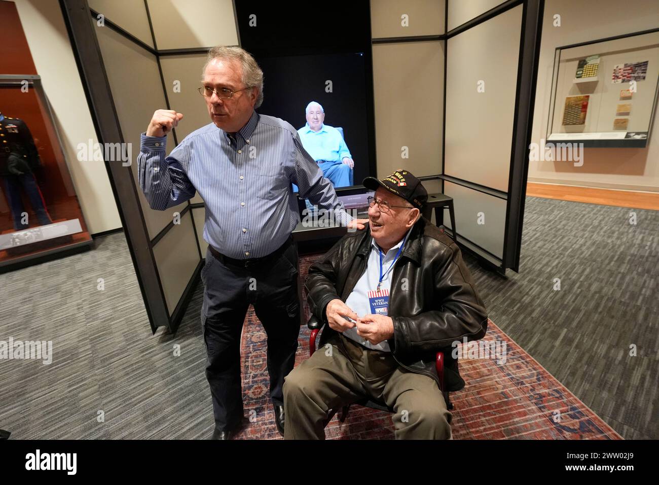 Larry Pickens, left, son of World War II veteran Olin Pickens, of ...