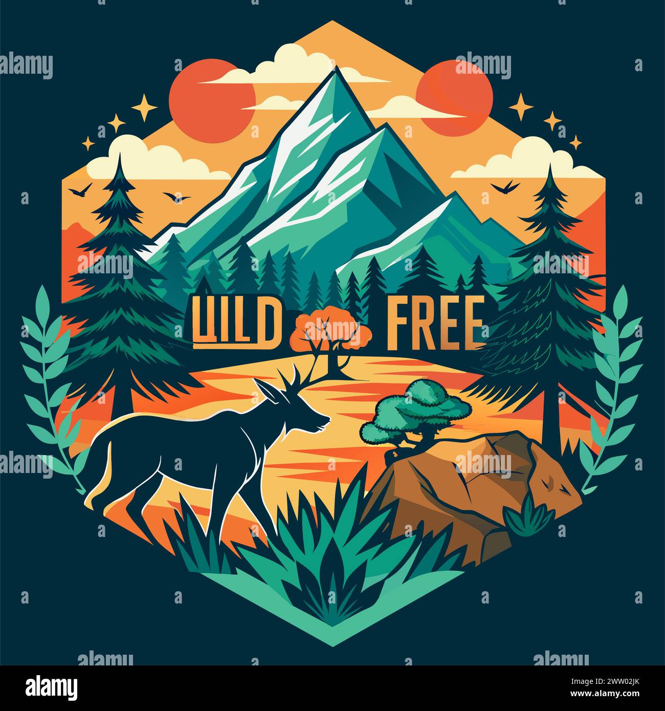 Wild and Free Channel your inner adventurer with a design featuring ...