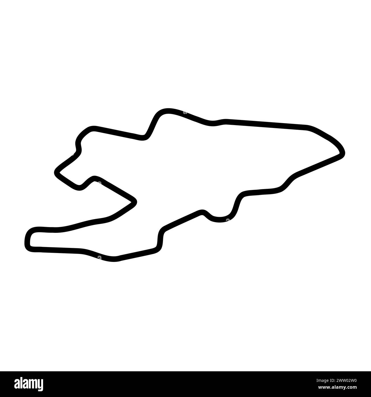 Kyrgyzstan country simplified map. Thick black outline contour. Simple ...