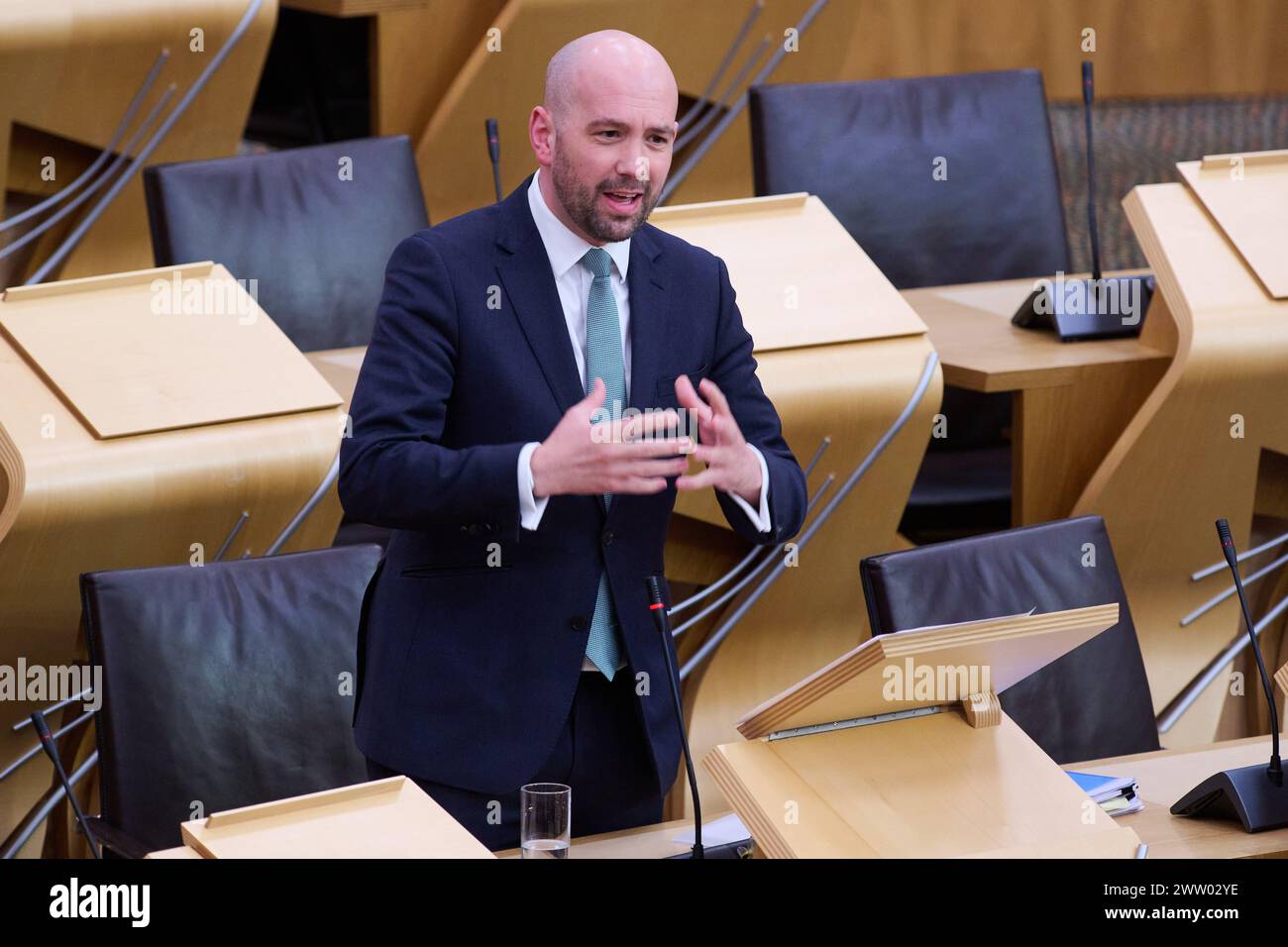 Edinburgh Scotland, UK 20 March 2024. Ben Macpherson MSP at the ...