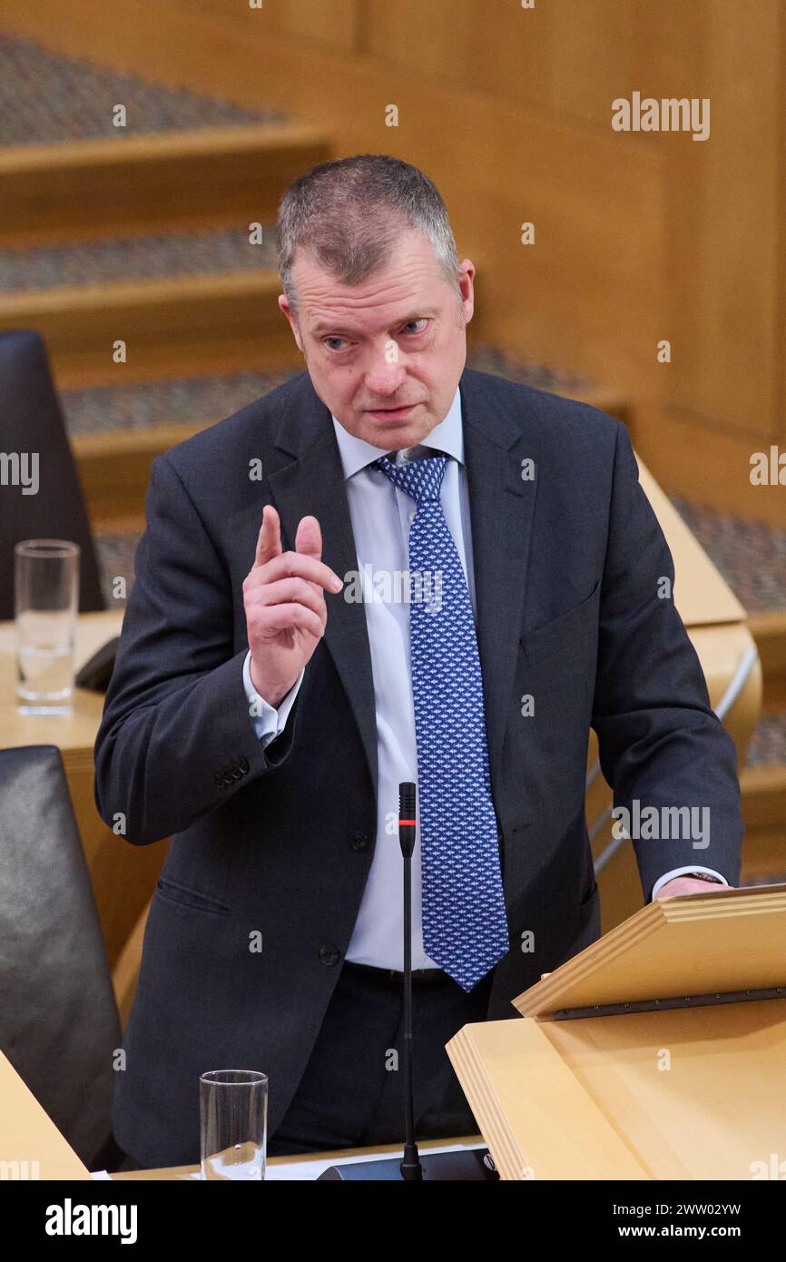 Edinburgh Scotland, UK 20 March 2024. Graham Simpson MSP at the ...