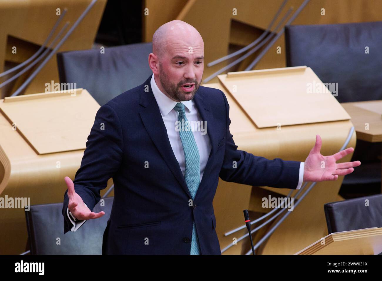 Edinburgh Scotland, UK 20 March 2024. Ben Macpherson MSP at the ...