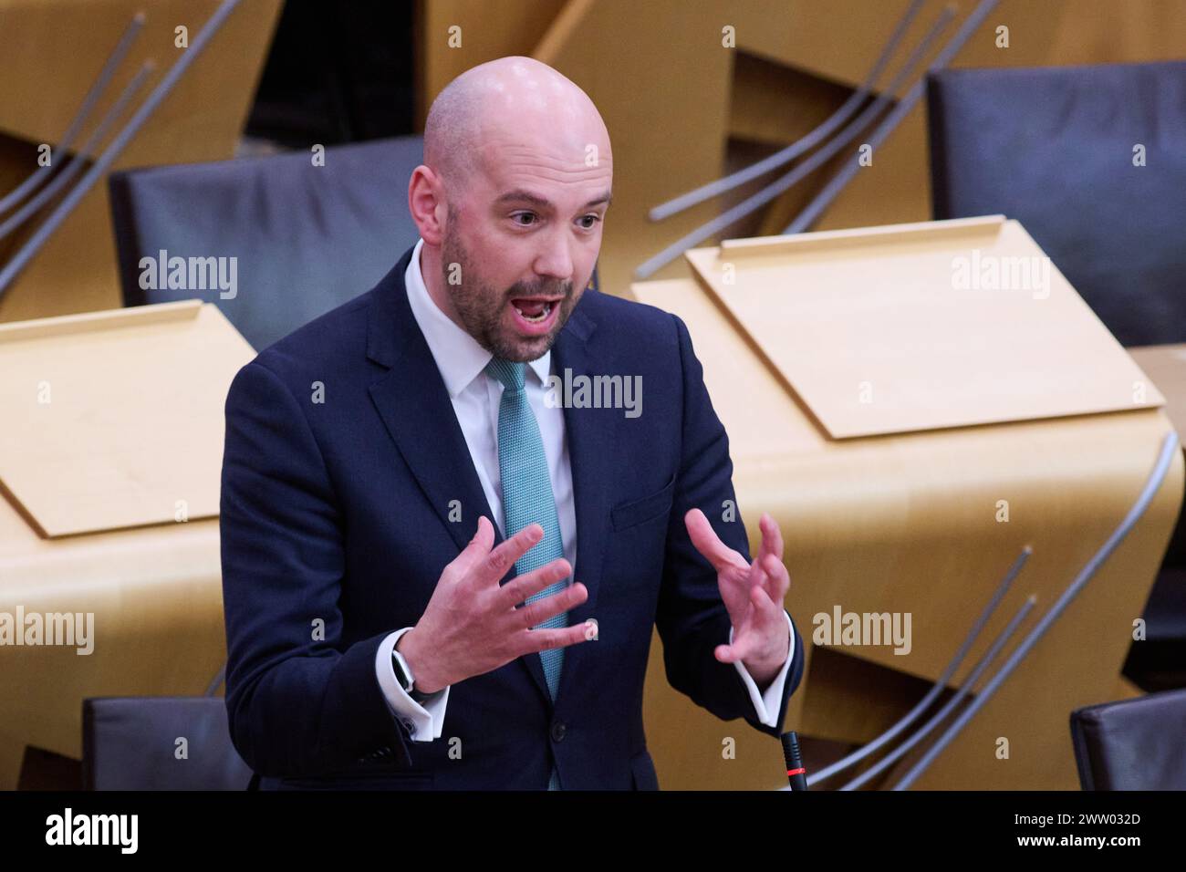 Edinburgh Scotland, UK 20 March 2024. Ben Macpherson MSP at the ...