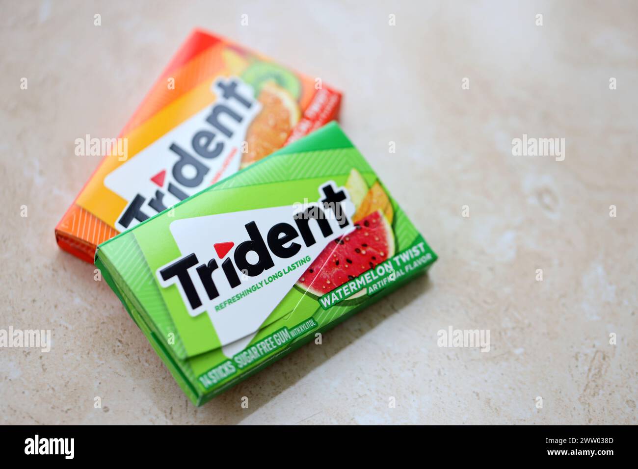 Kyiv Ukraine November 27 2023 Trident Chewing Gum Pack Trident Is