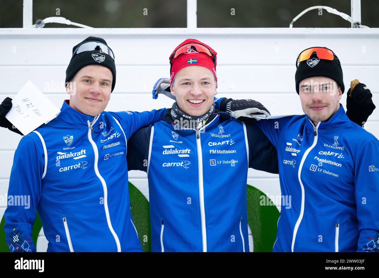 Boden, Sverige. 20th Mar, 2024. 240320 Axel Jutterström, IFK Mora SK, Gustaf Berglund, IFK Mora ...