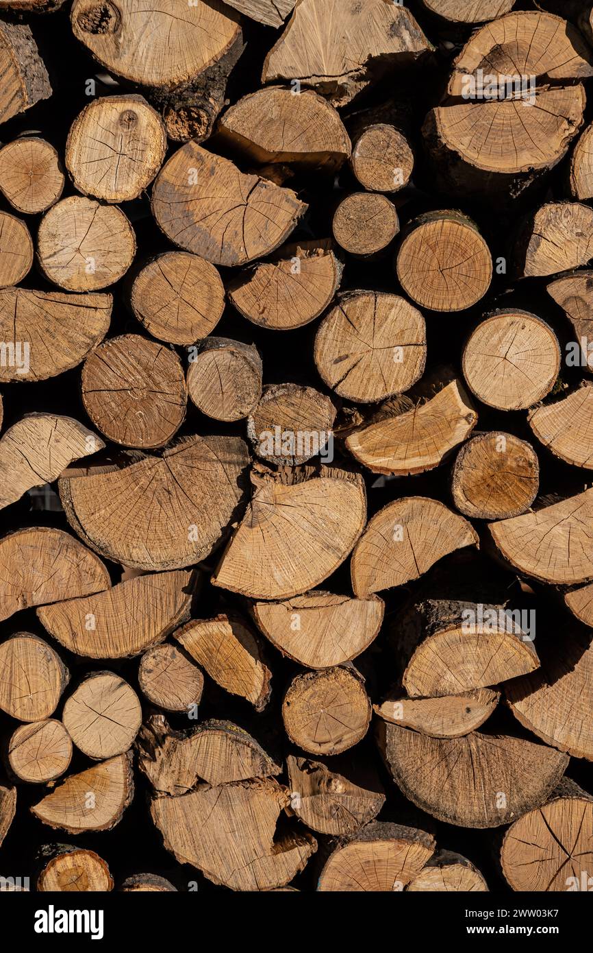 Firewood wood pile stacked triangle hi-res stock photography and images ...