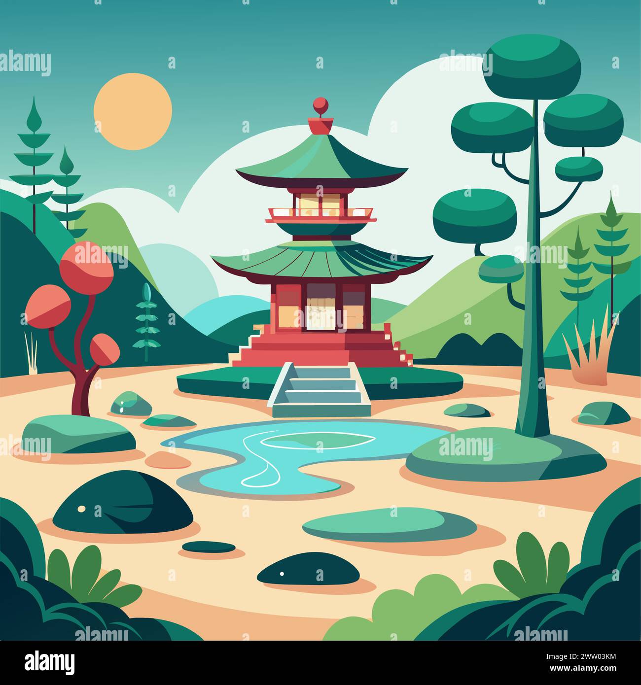 Serenity tranquility Stock Vector Images - Alamy