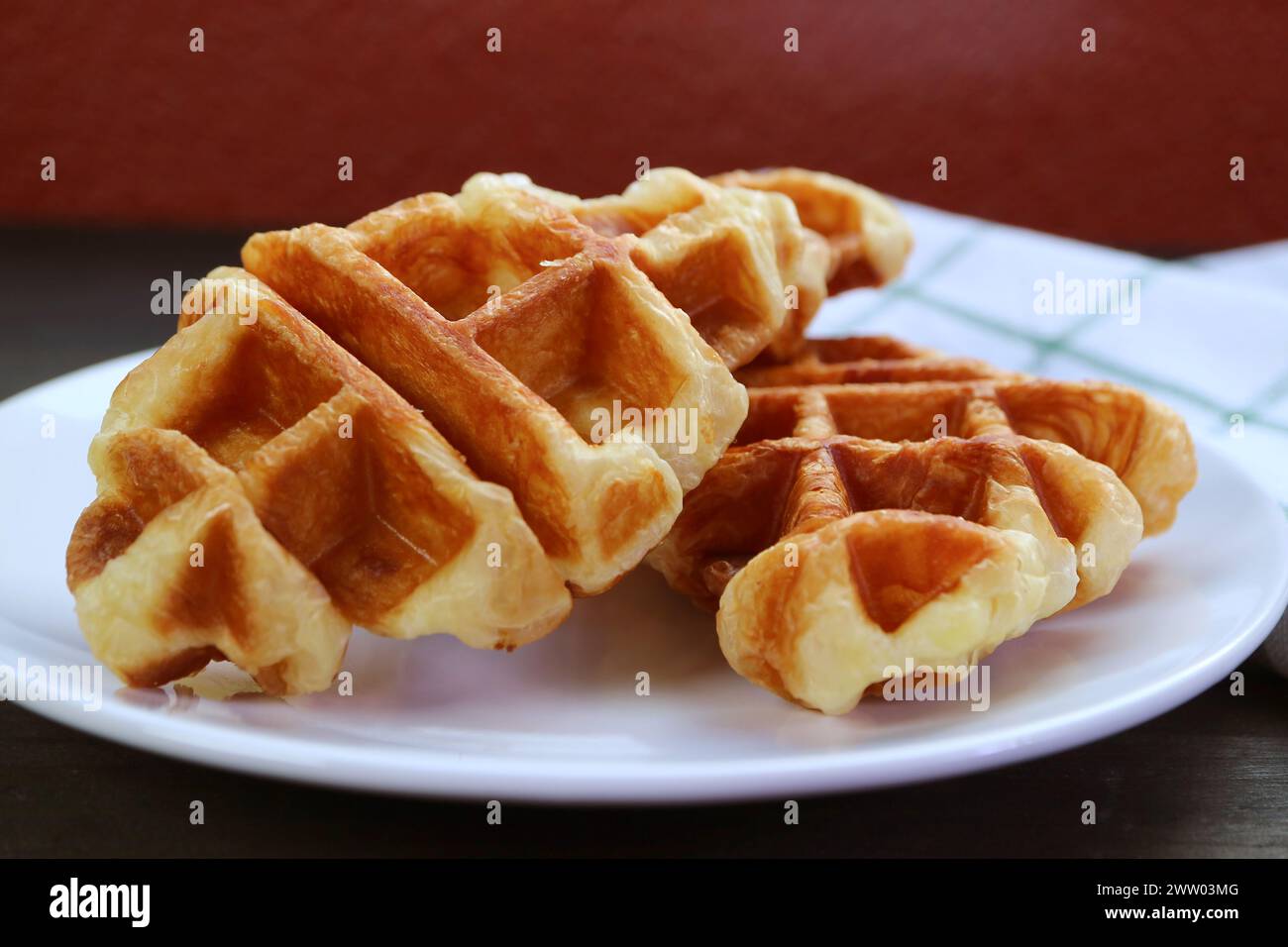 Closeup of Croffles, a Tasty Hybrid Puff Pastry Made by Baking ...