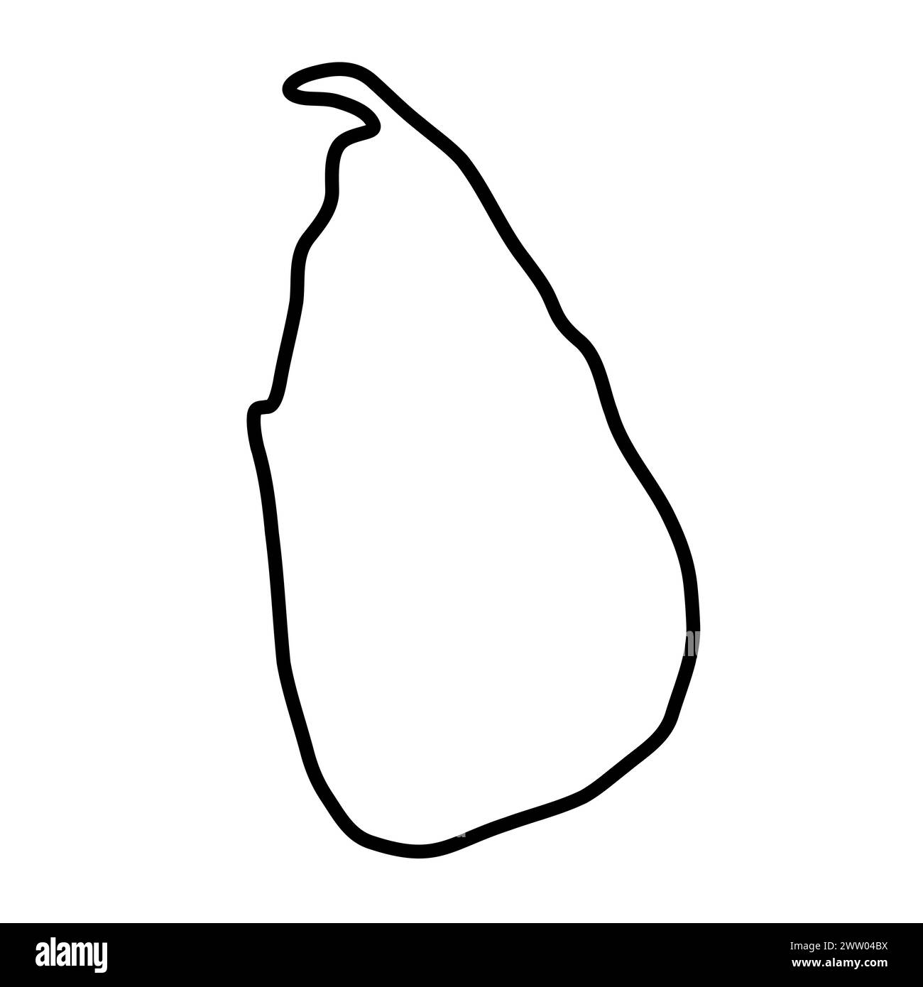 Sri Lanka country simplified map. Thick black outline contour. Simple vector icon Stock Vector ...