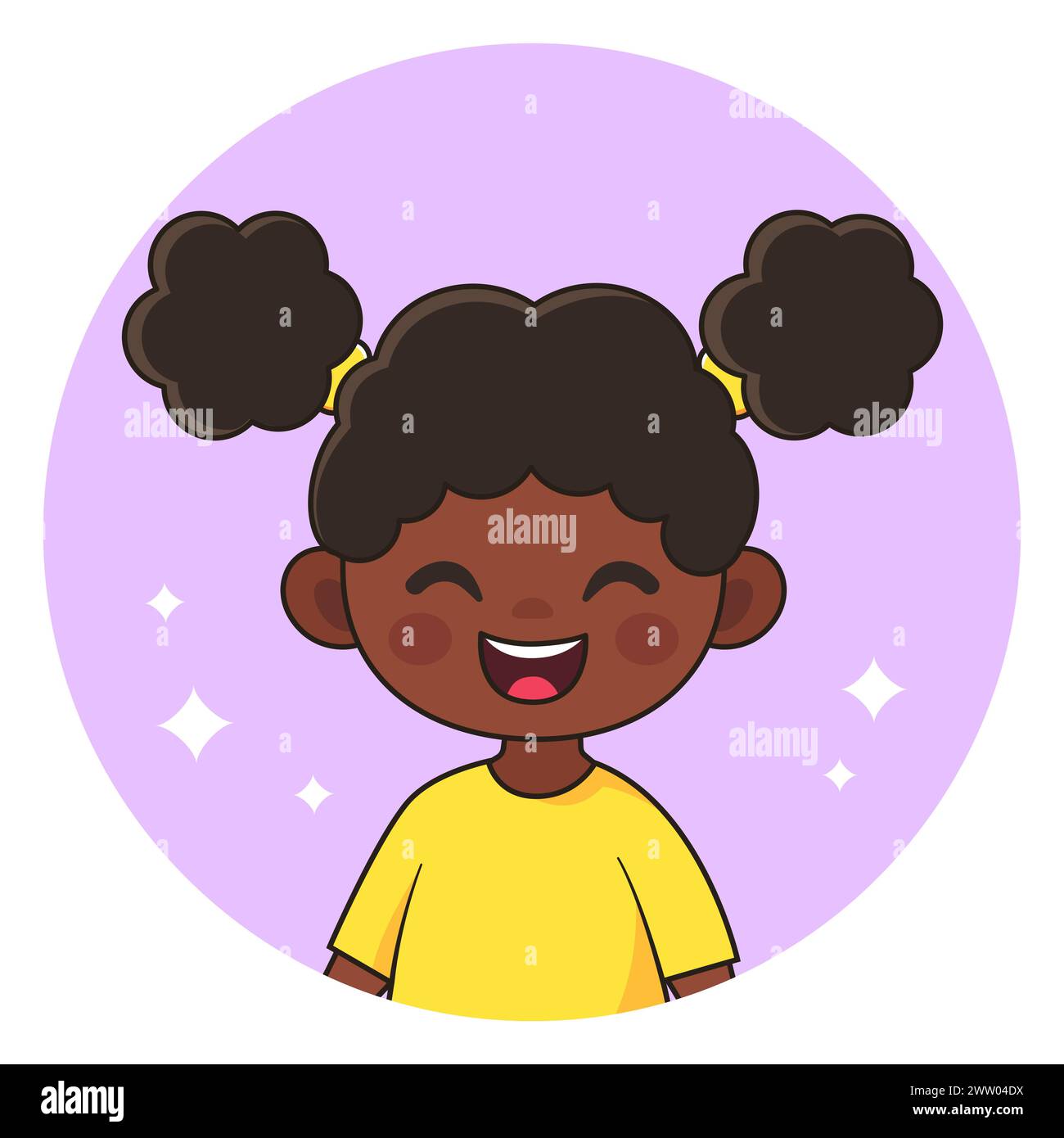 Smiling African American girl. Happy child. Avatar for social networks ...