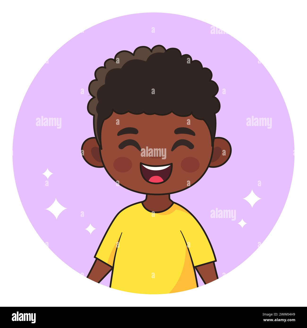 Smiling African American boy. Happy child. Avatar for social networks ...
