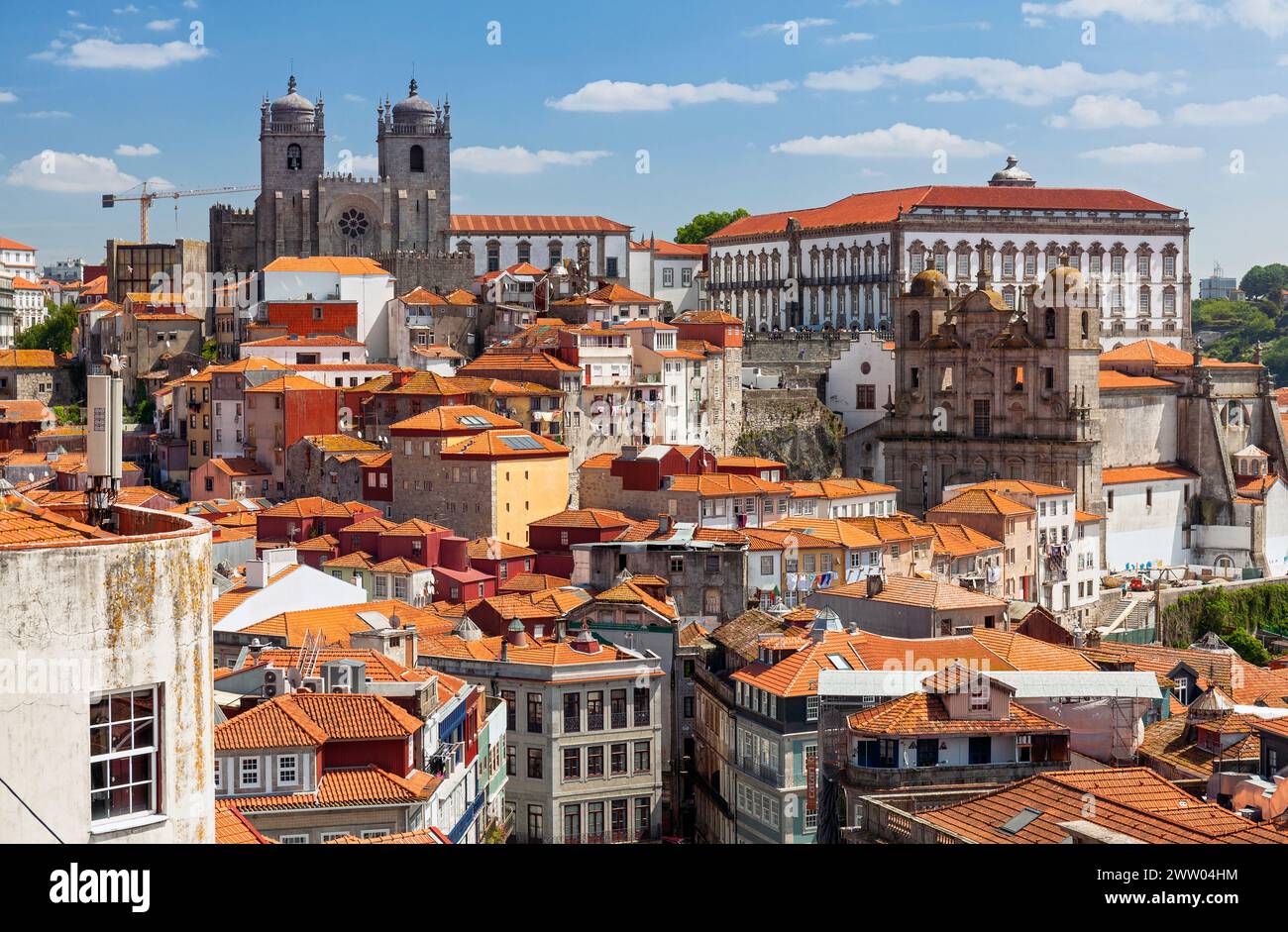 Portugal, Porto, Views of the Ribeira District from the Miradouro da ...