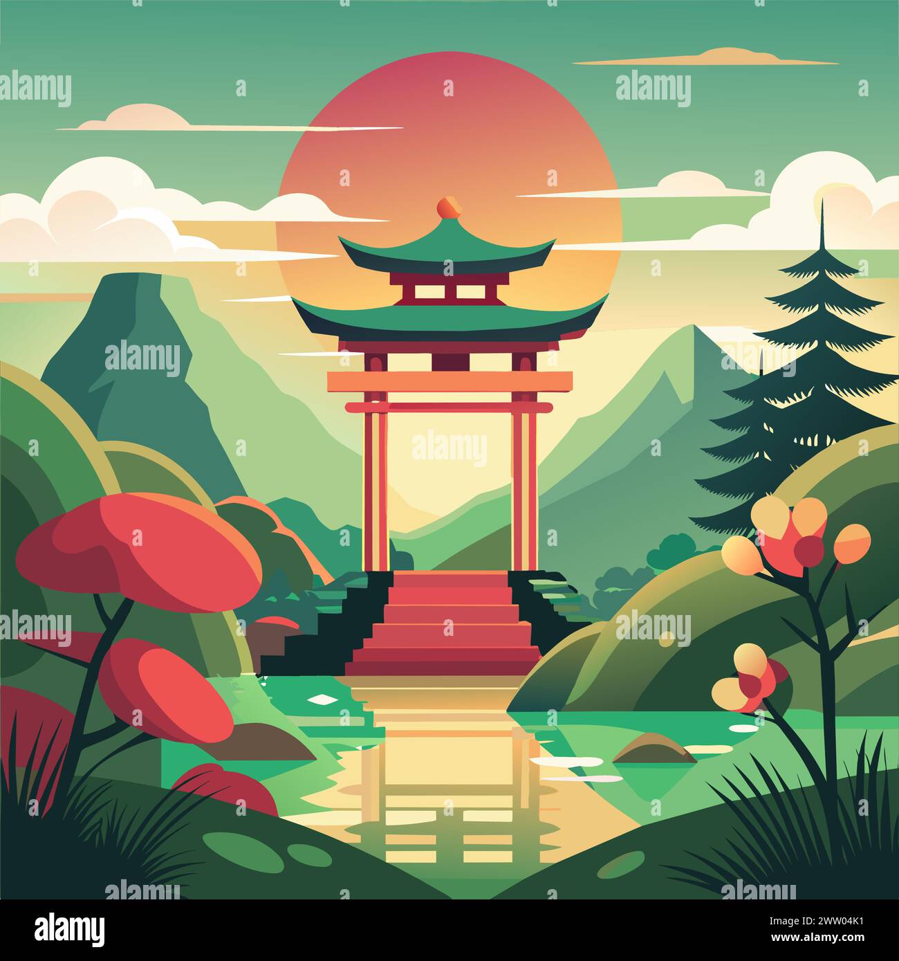 Serenity tranquility Stock Vector Images - Alamy